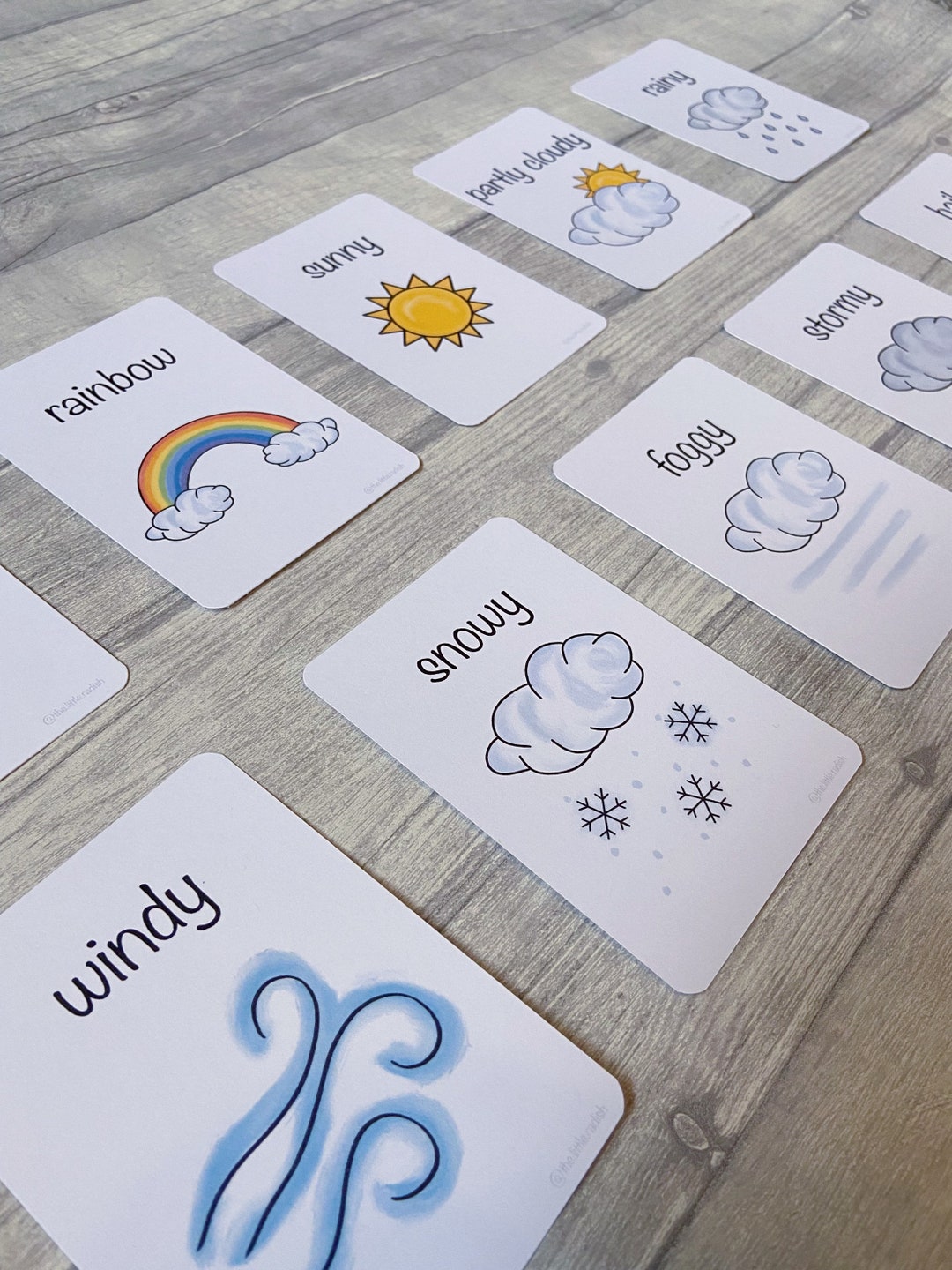 Printable Weather Flashcards Teaching Learning Resources - Etsy