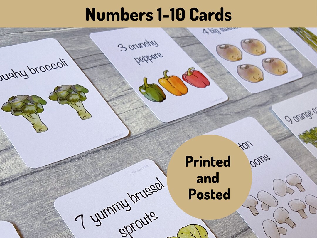 Numbers 1-10 Veg Flashcards, Preschool Learning Flashcards, Early Years ...