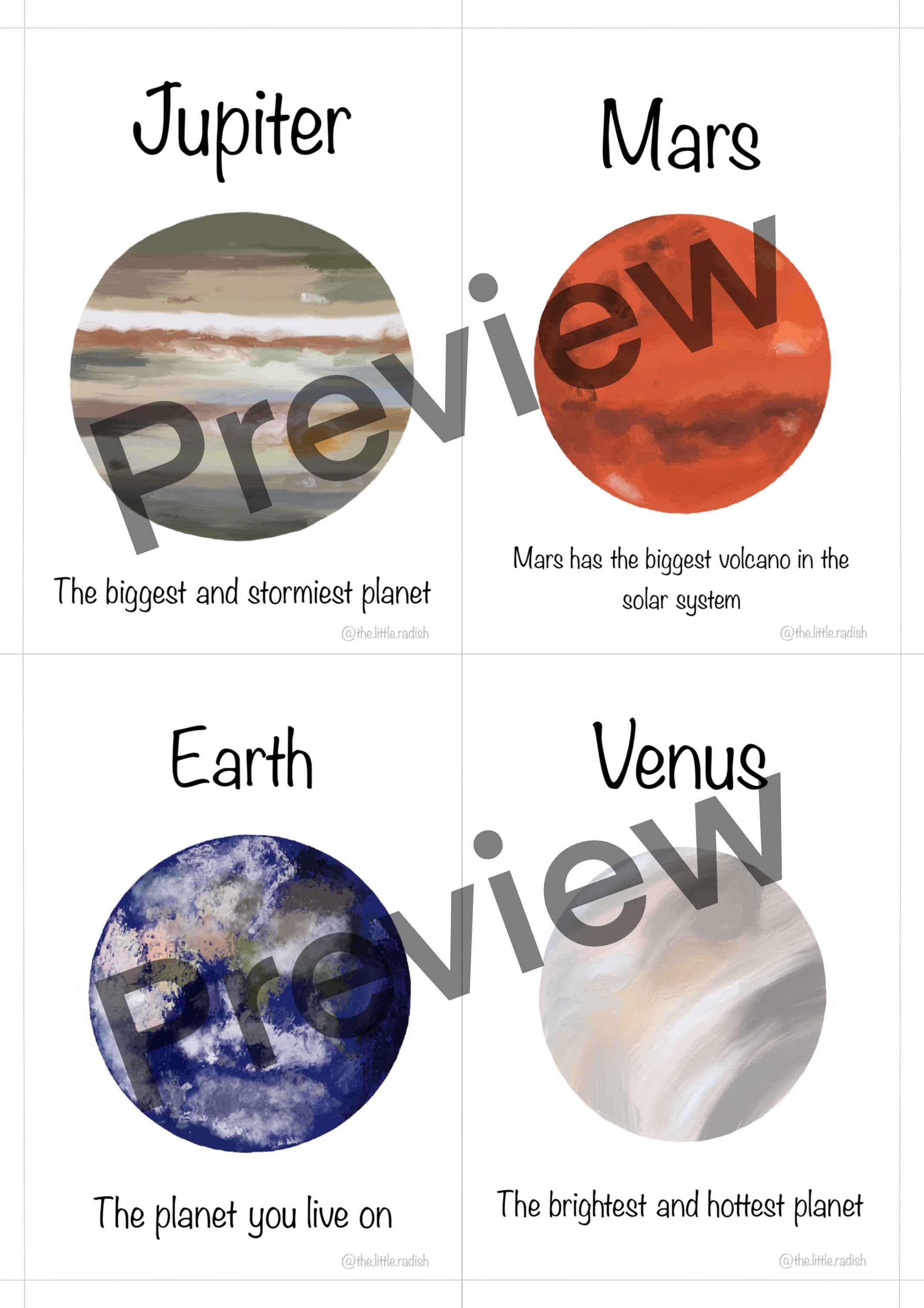 Printable Planet Flashcards Teaching Learning Resources - Etsy UK
