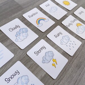 Printable Weather Flashcards Teaching Learning Resources | Etsy