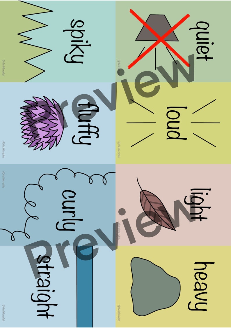 Printable Adjective Cards X24 Teaching Learning Resources - Etsy