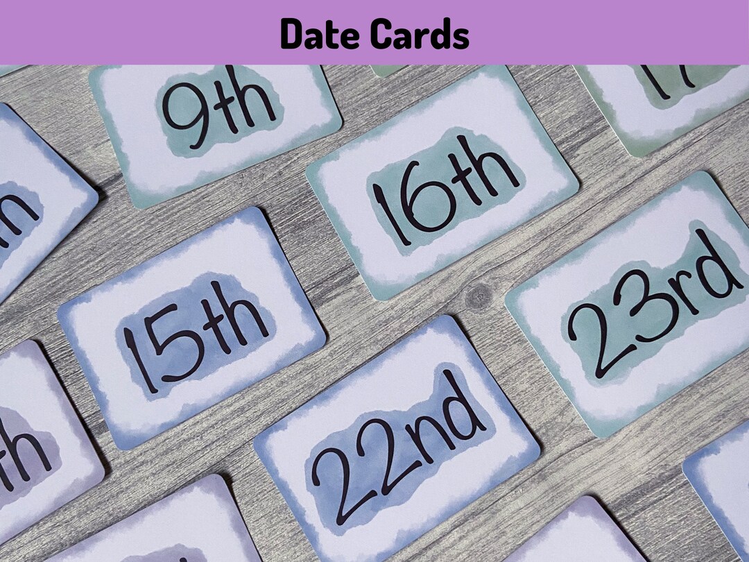 Printable Dates Cards Educational Learning Resources - Etsy