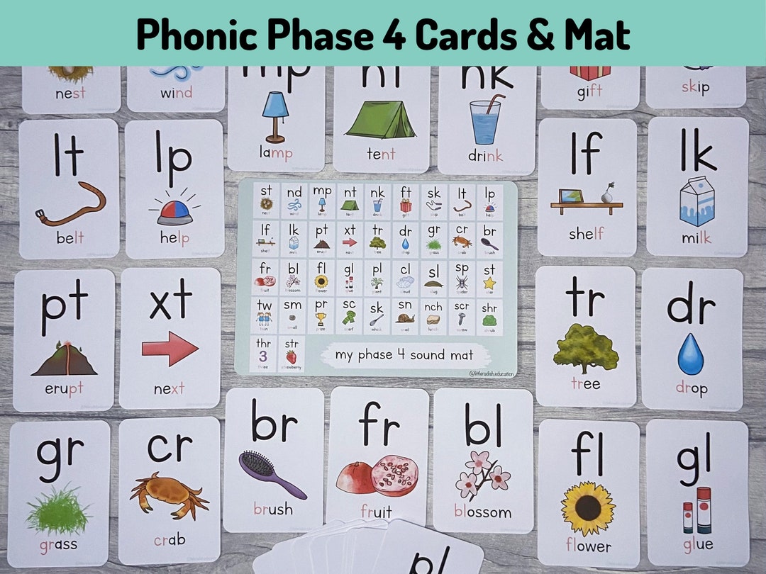 Phonic Phase 4 Flashcards Printable, Phonics Sound Mat, Teaching ...