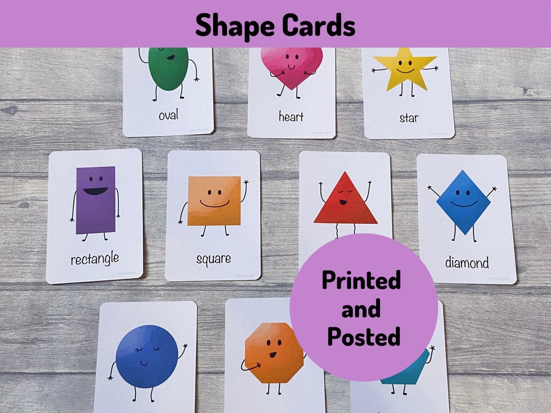 Shapes Flashcards, Baby Learning Cards, EYFS Teaching Learning ...