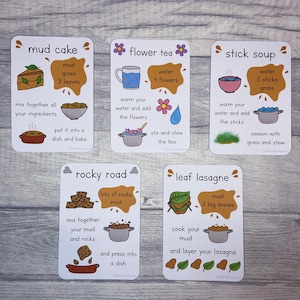 Printable Mud Kitchen Recipe Cards, Educational Learning Resources ...