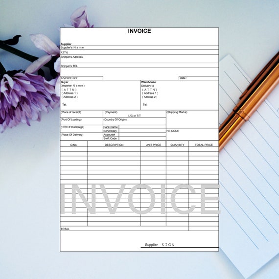 Invoice Packing List Template Editable MS EXCEL Editable | Etsy