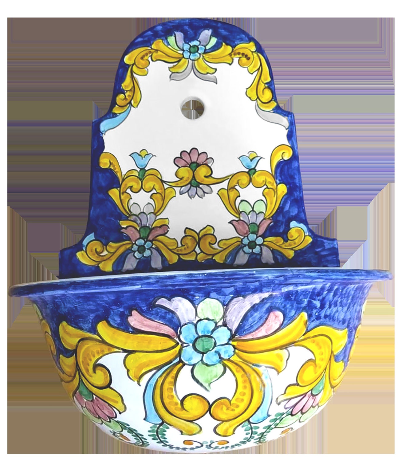 Positano Amalfi Coast Wall Fountain With Tub Handmade Made in Italy ...