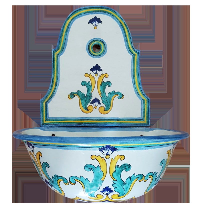Positano Amalfi Coast Wall Fountain With Tub Handmade Made in Italy ...