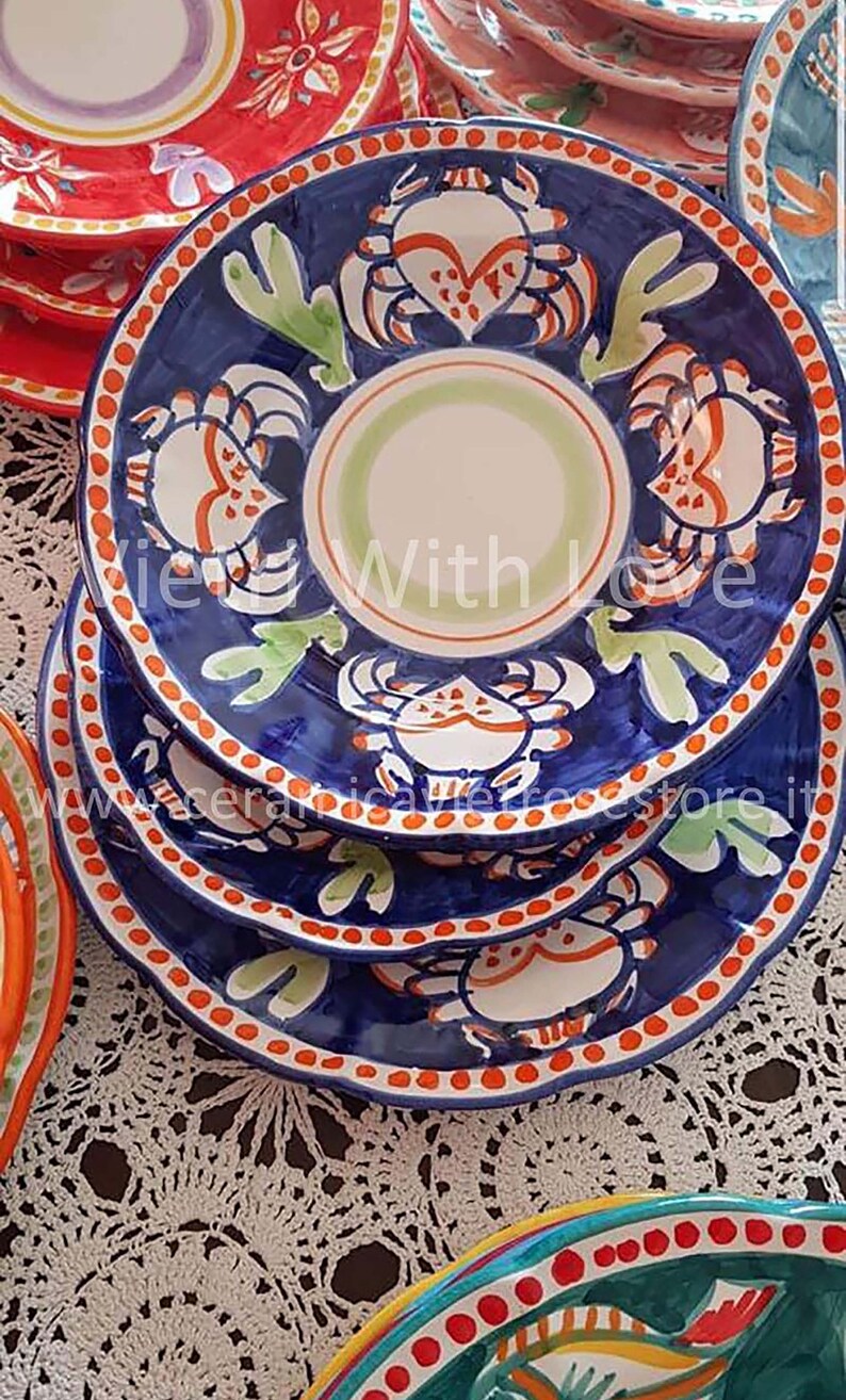 Positano Amalficoast Dishes Handmade Made in Italy Vietri Plates Mixed ...