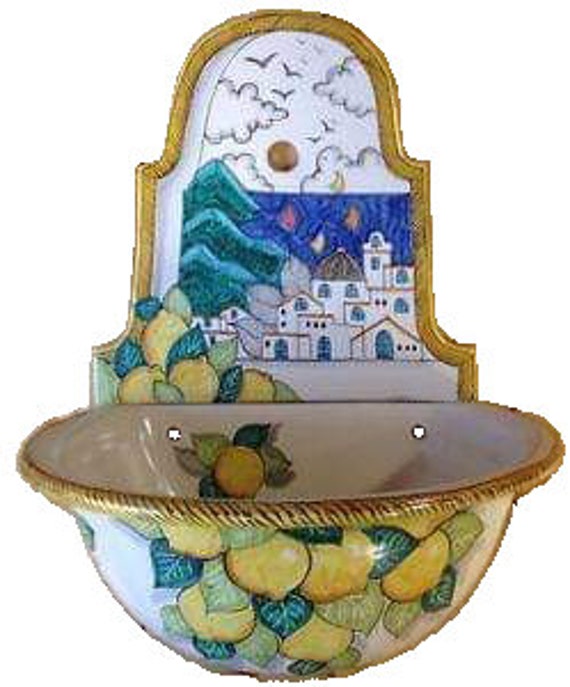 Positano Amalficoast Wall Fountain With Tub Handmade Made in - Etsy