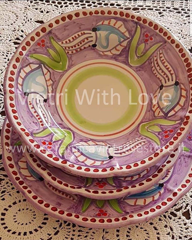 Positano Amalficoast Dishes Handmade Made in Italy Vietri Plates Mixed ...
