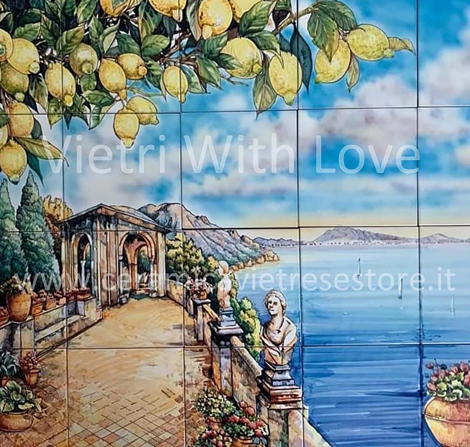 Positano Amalficoast Wall Panel on Tiles Panorama Line - Etsy