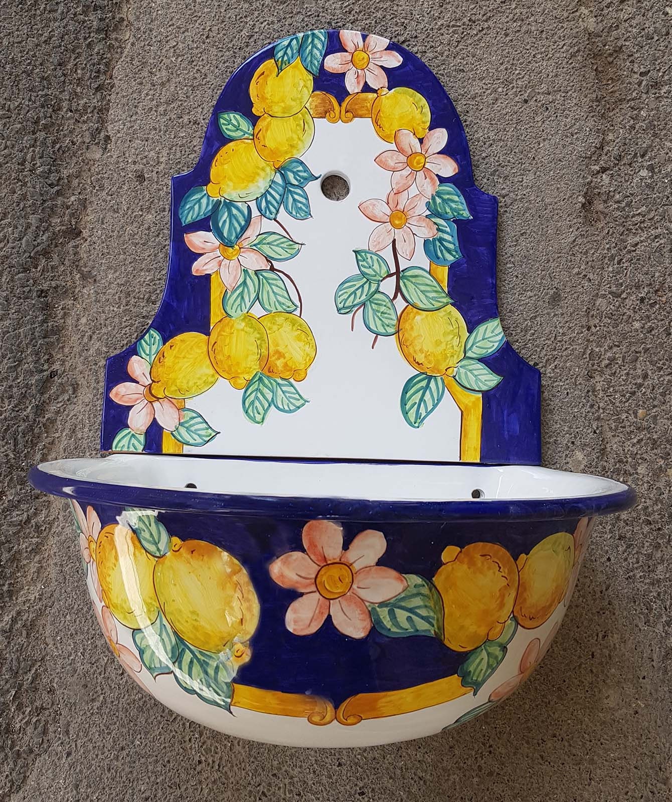 Positano Amalfi Coast Wall Fountain With Tub Handmade Made in Italy ...