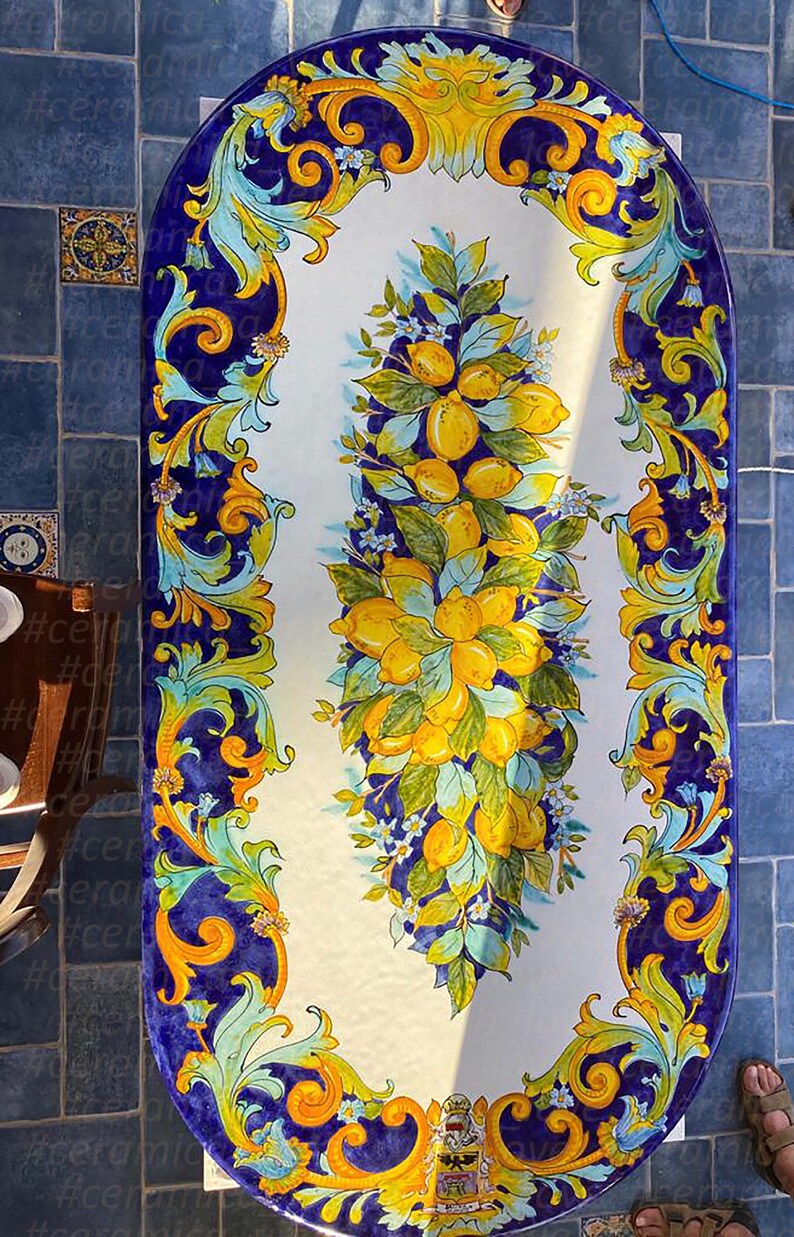 Positano Amalficoast Oval Table Lava Stone Handmade Made in Italy ...