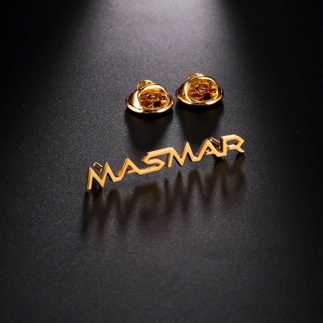 Custom Name or Logo Brooch in Gold / Silver / Rose Gold - Etsy