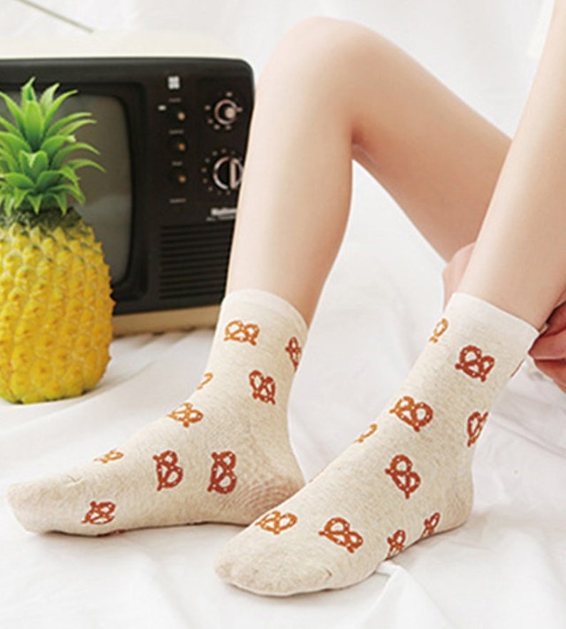 1 Pair Cartoon Fruit Food Printed Socks Women Socks Fashion - Etsy