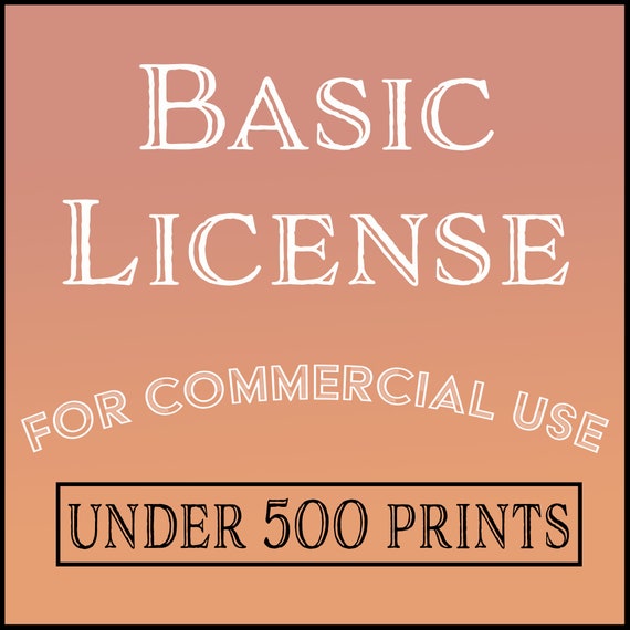 BASIC COMMERCIAL LICENSE For Digital Product Design Prints For | Etsy