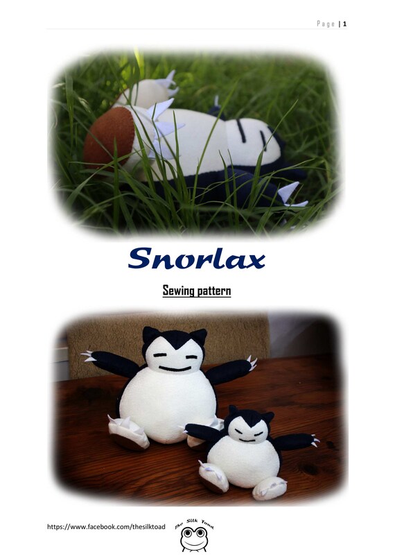 Snorlax Plush Bear Soft Toy Sewing Pattern | Etsy