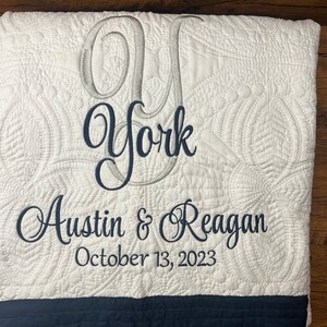 Personalized Wedding Gift | Wedding Quilt |monogrammed Wedding Gift ...