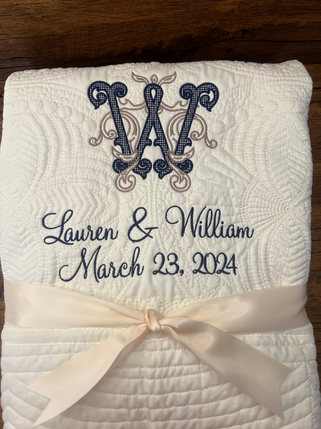 Personalized Wedding Gift | Wedding Quilt |monogrammed Wedding Gift ...
