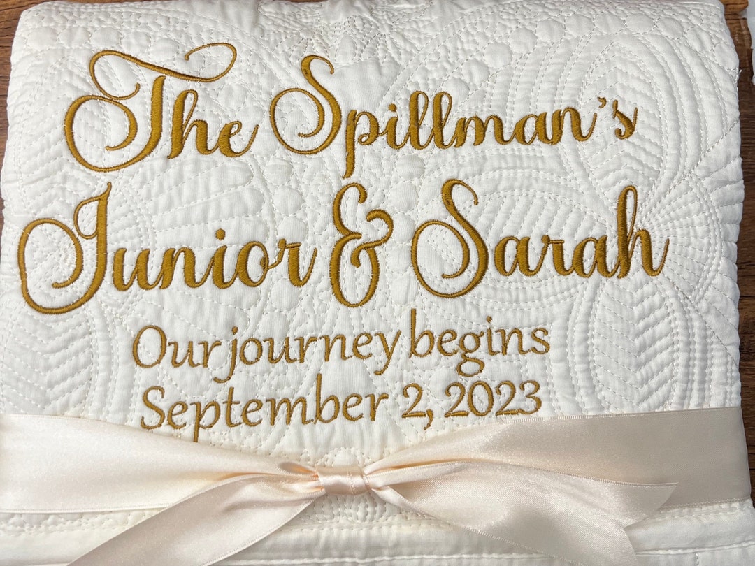 Personalized Wedding Gift | Wedding Quilt |monogrammed Wedding Gift ...