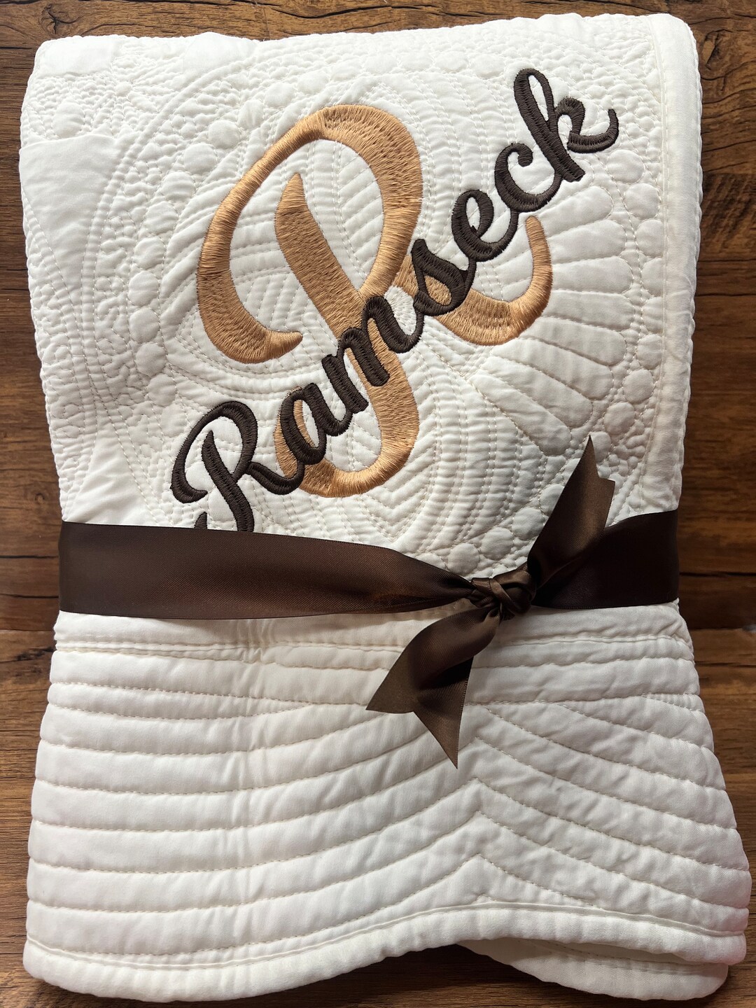 Custom Monogrammed Quilt | Personalized Quilt | Wedding Quilt | Name ...