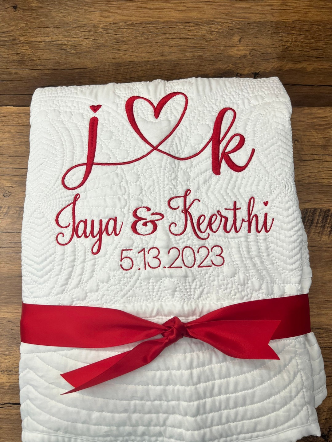 Personalized Wedding Quilt | Monogrammed Wedding Gift | Anniversary ...