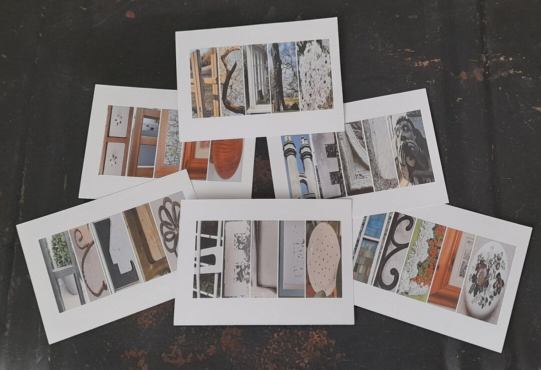 Postcards Set of 6 Hello Alphabet Photo Word Postcards - Etsy