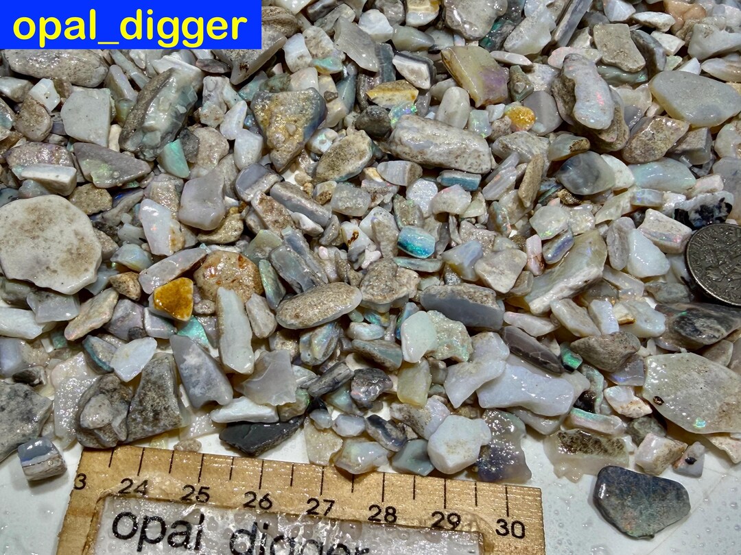 AUSTRALIAN SOLID OPAL Mixed Fields Rough and Rubs Black Dark Crystal ...