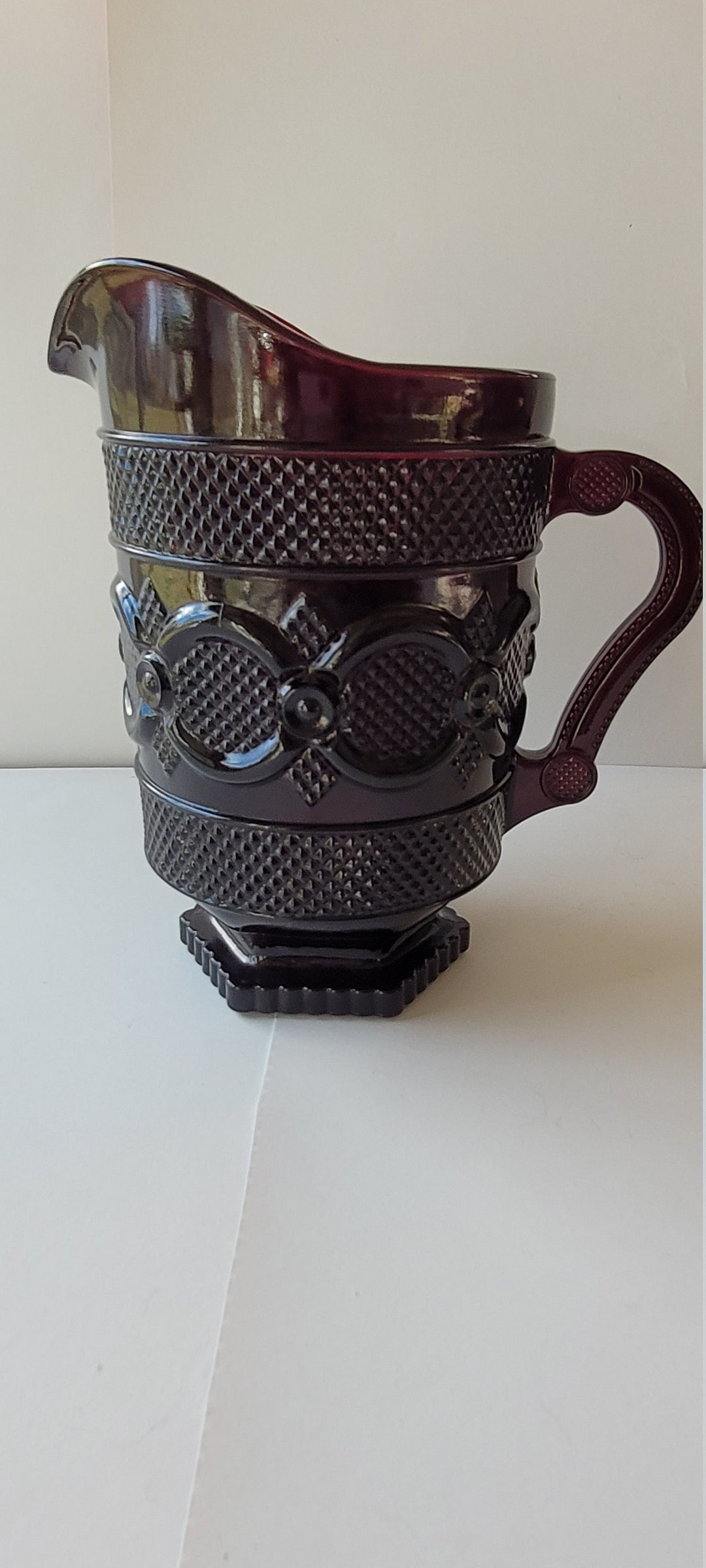 Avon Ruby Red Cape Cod 46oz Water Pitcher - Etsy