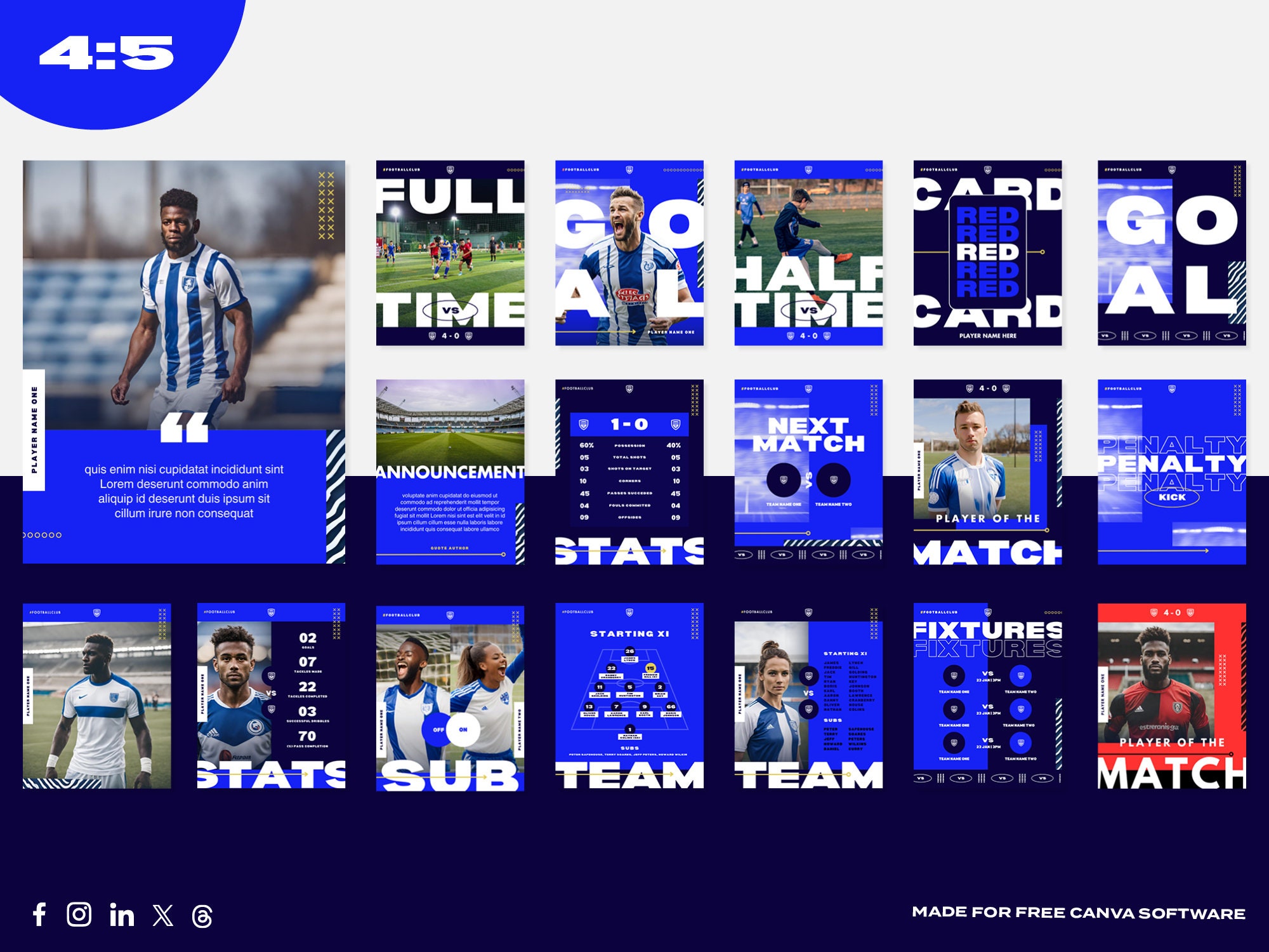 34x Football Templates / Social Media / Canva / X / Facebook - Etsy