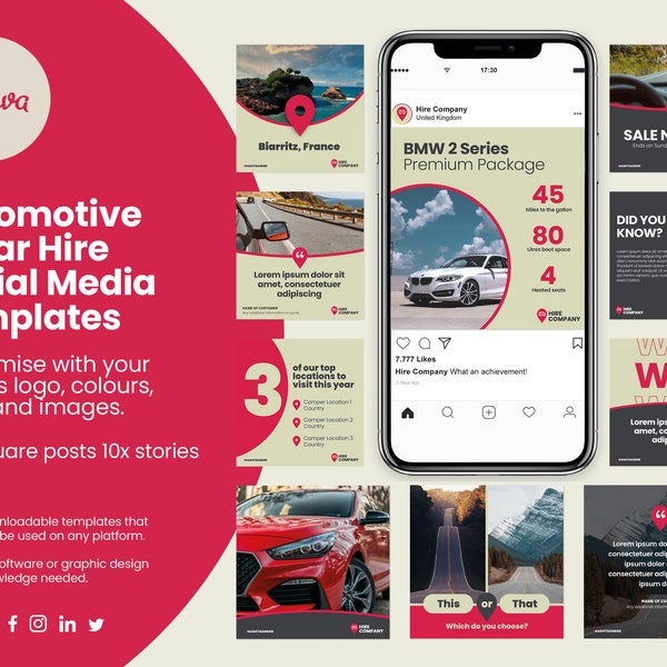 Automotive Canva Templates, Automotive Social Media Templates ...