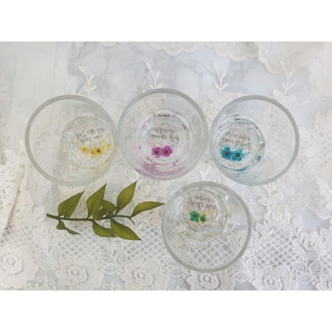 Message Pressed Flower Soju Glass 1p - Etsy