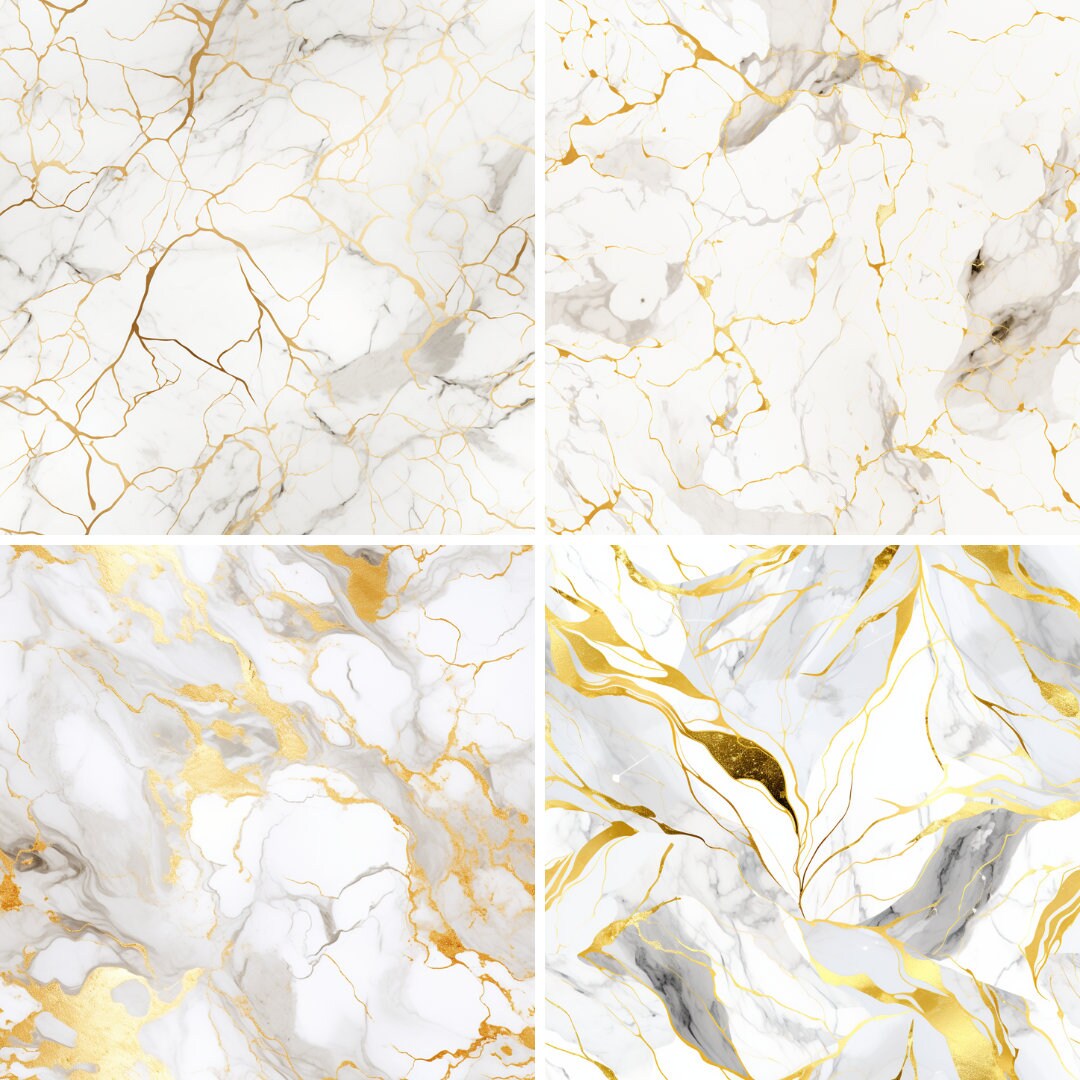 Marble Patterns White and Gold Marble Repeating Pattern Seamless Marble ...