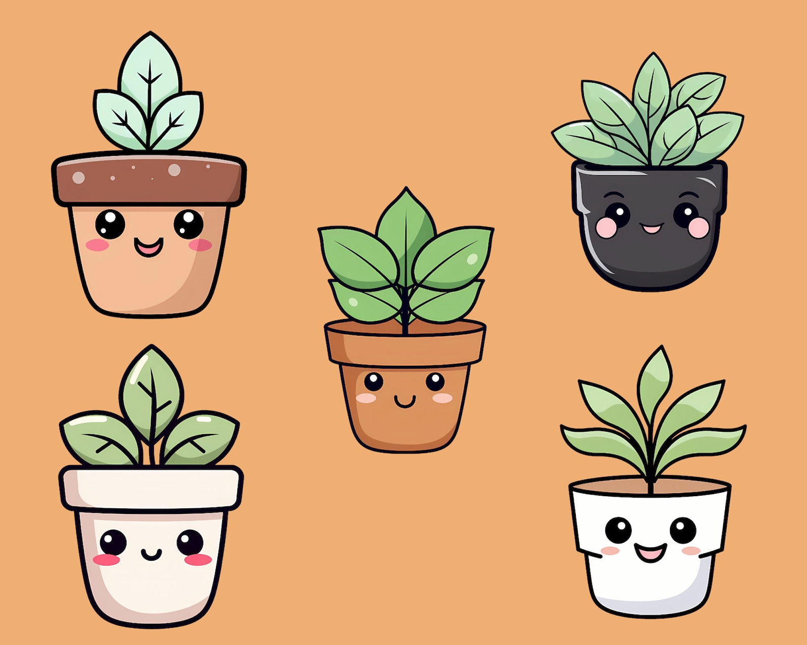 Plant Clipart Illustration Potted Plant Clipart Vase PNG Plant Kawaii ...