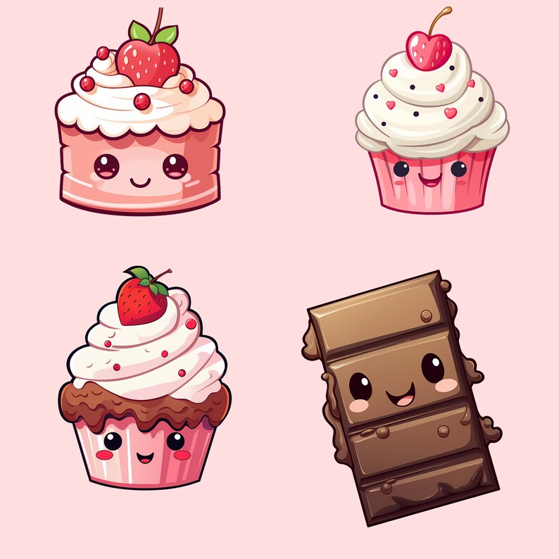 Sweet Food Clipart Cute Snack Sweet Kawaii Food Candy Clipart Kawaii ...