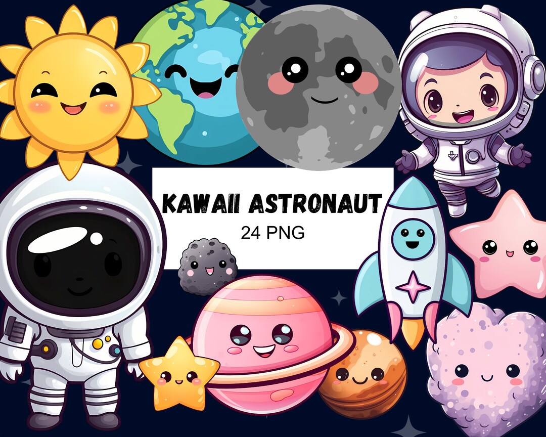 Astronaut Clipart Kawaii Astronaut Stickers Transparent PNG Toppers ...