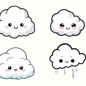 Weather Clipart PNG Cute Weather Kawaii Cloud Clipart Meteorology Kid ...