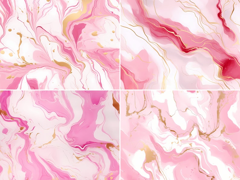 Marble Patterns Pink and Gold Marble Repeating Pattern Seamless Marble ...