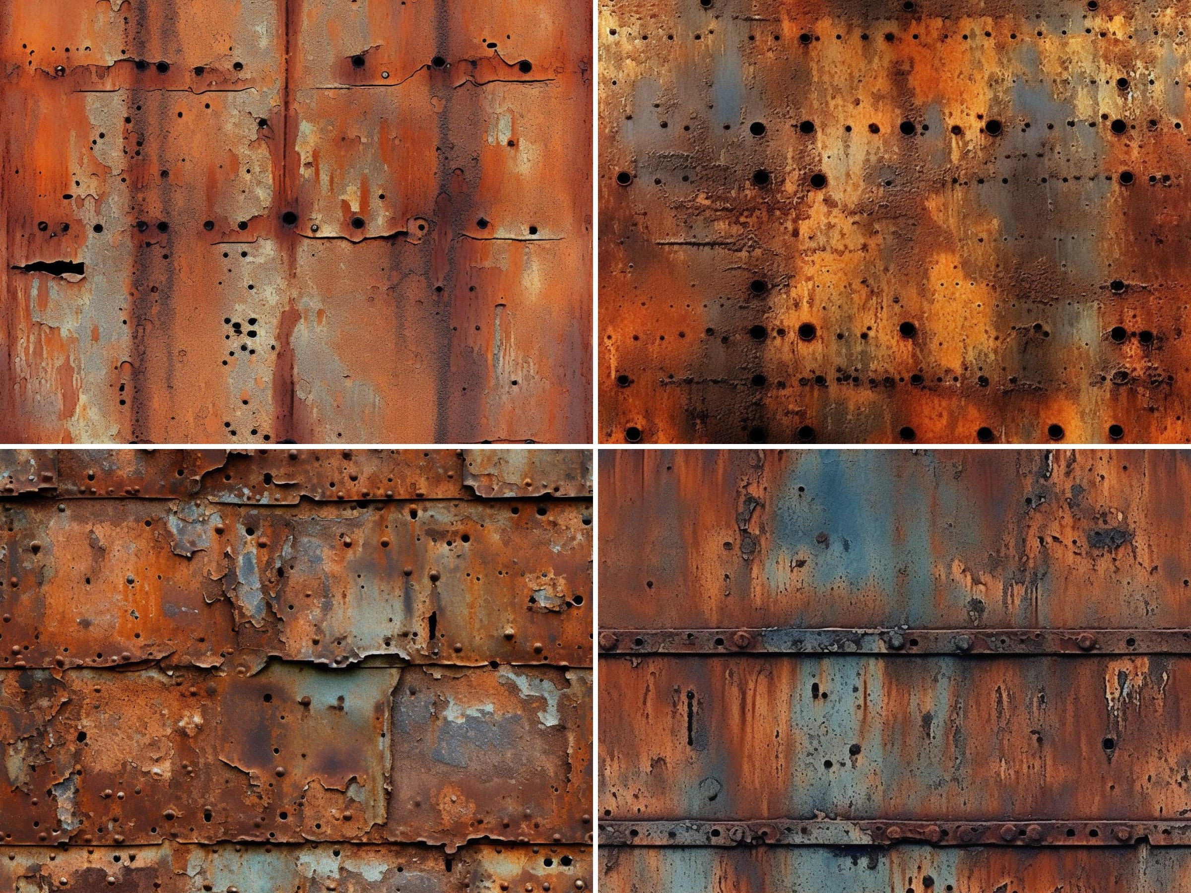 Rusty Metal Digital Paper, Seamless Pattern, PNG, Scrapbook Paper ...