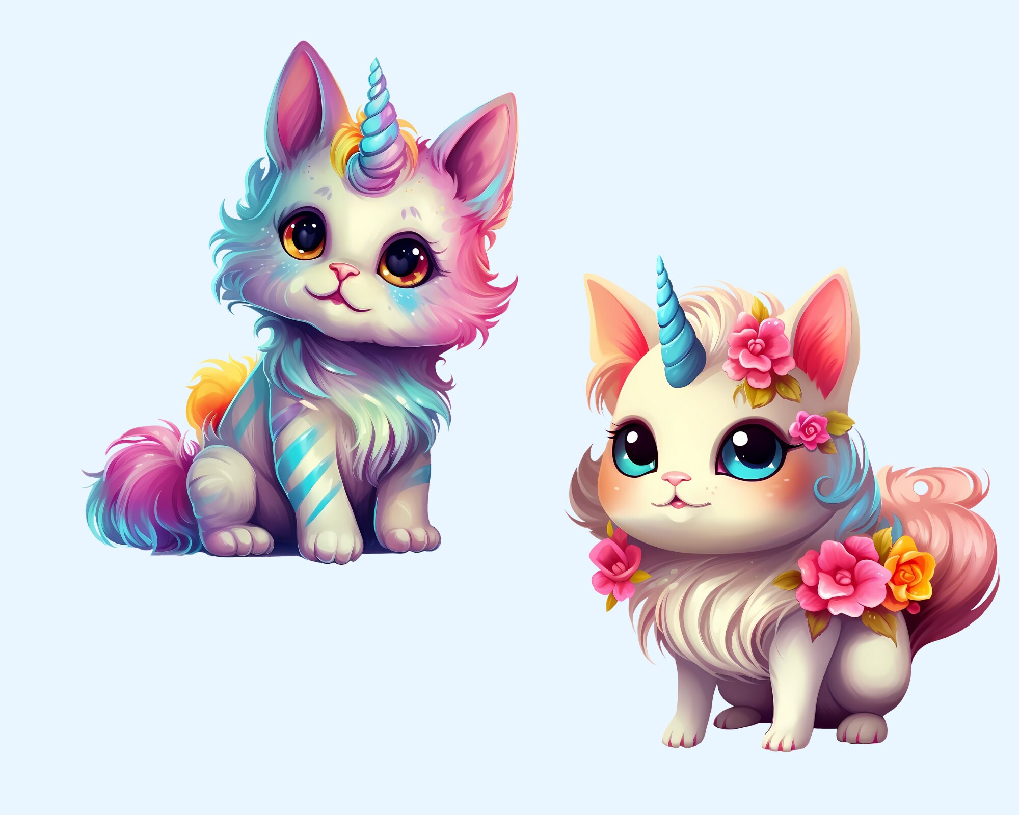 Unicorn Cats Clipart Rainbow Unicorn Kitten Transparent Background PNG ...