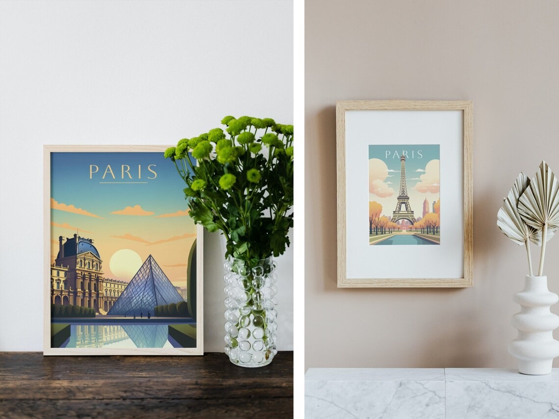 Paris Digital Posters, Set of 3, Printable Digital Art, Wall Art, Home ...