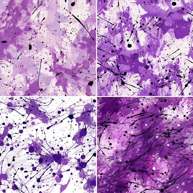 Paint Splatter Digital Paper, Seamless Pattern, PNG, Scrapbook Paper ...