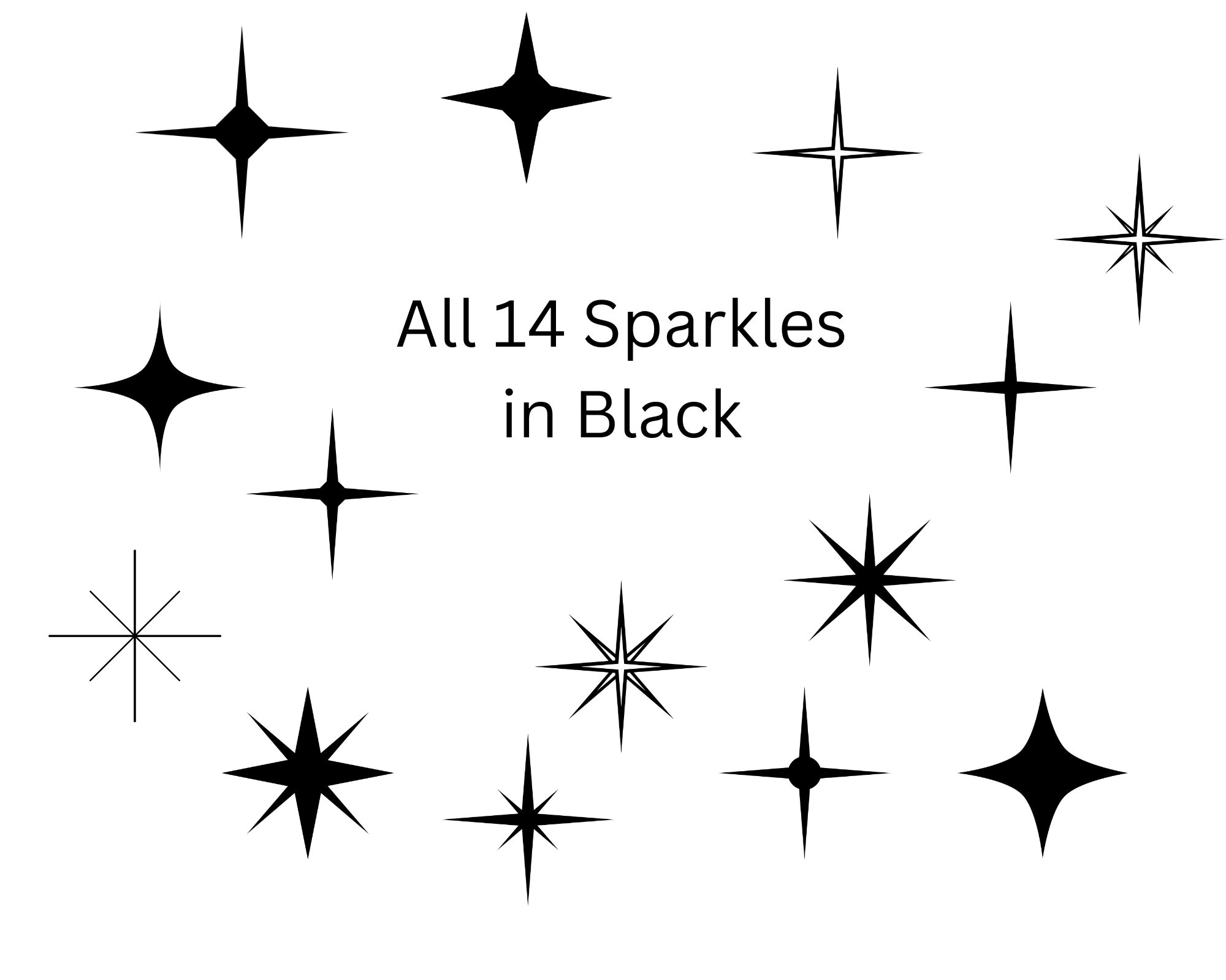 SVG Sparkles PNG Twinkle Stars SVG Bright Stars Png White Stars Black ...