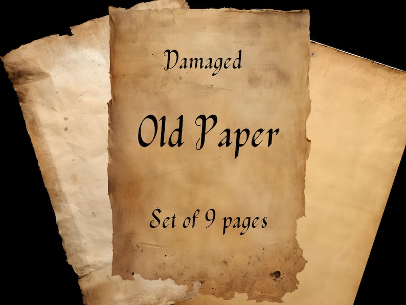 Old Paper Textures, Digital, Vintage Paper, Antique Paper, Parchment ...