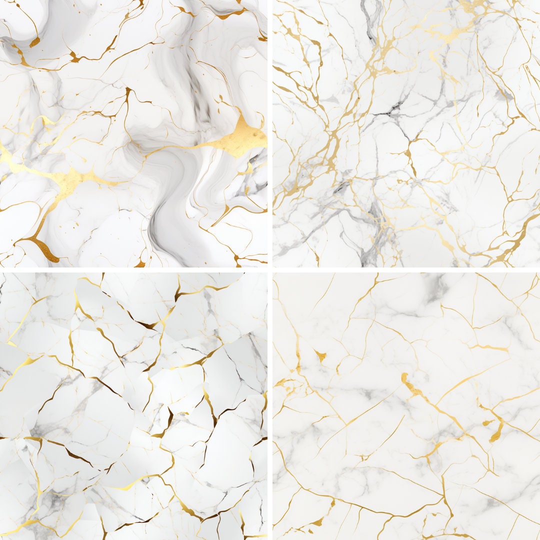 Marble Patterns White and Gold Marble Repeating Pattern Seamless Marble ...