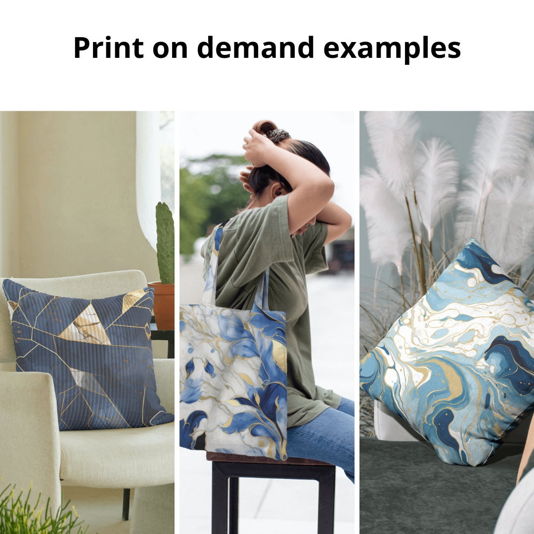 Marble Patterns Blue and Gold Marble Repeating Pattern Seamless Marble ...