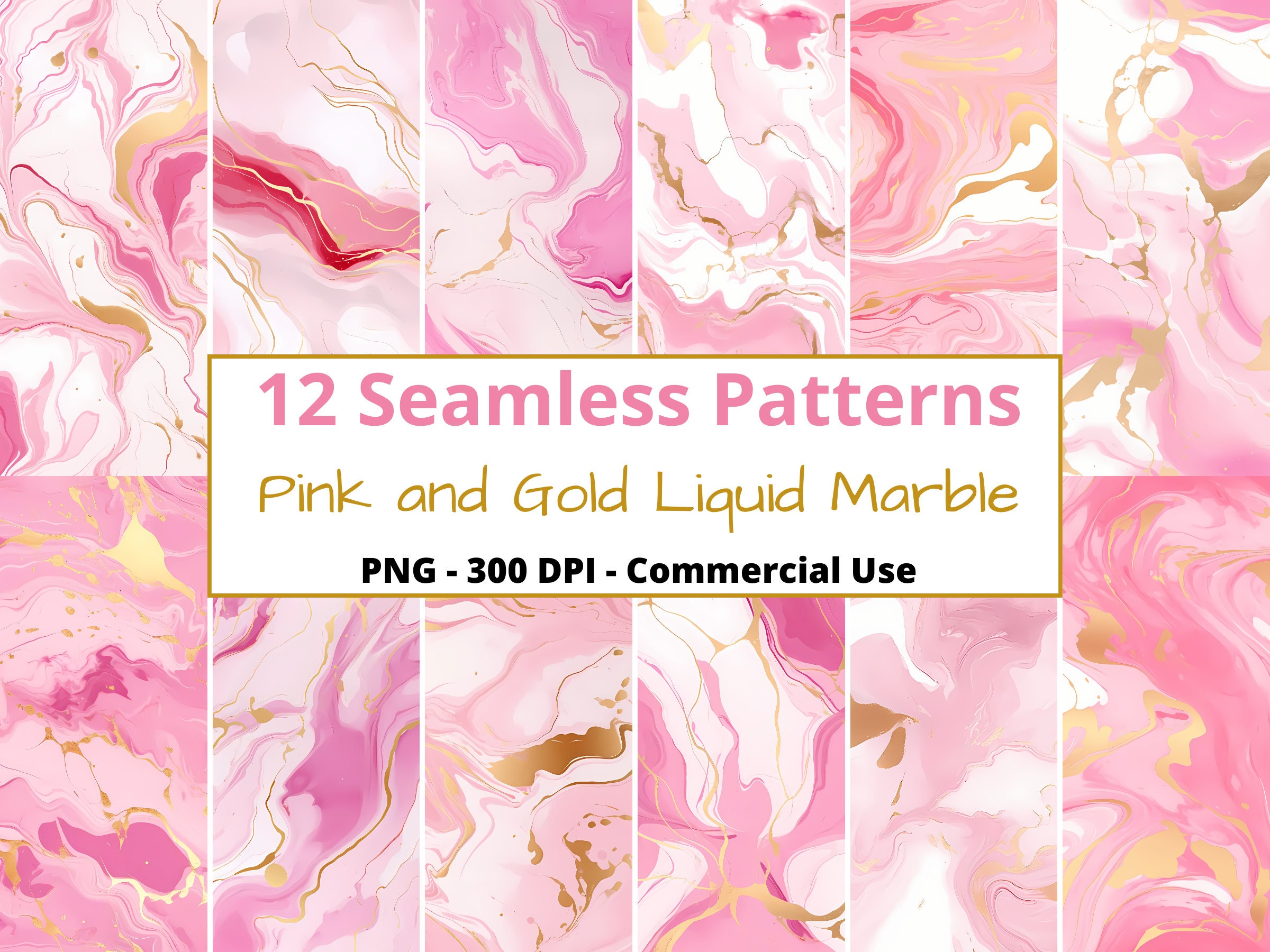Marble Patterns Pink and Gold Marble Repeating Pattern Seamless Marble ...