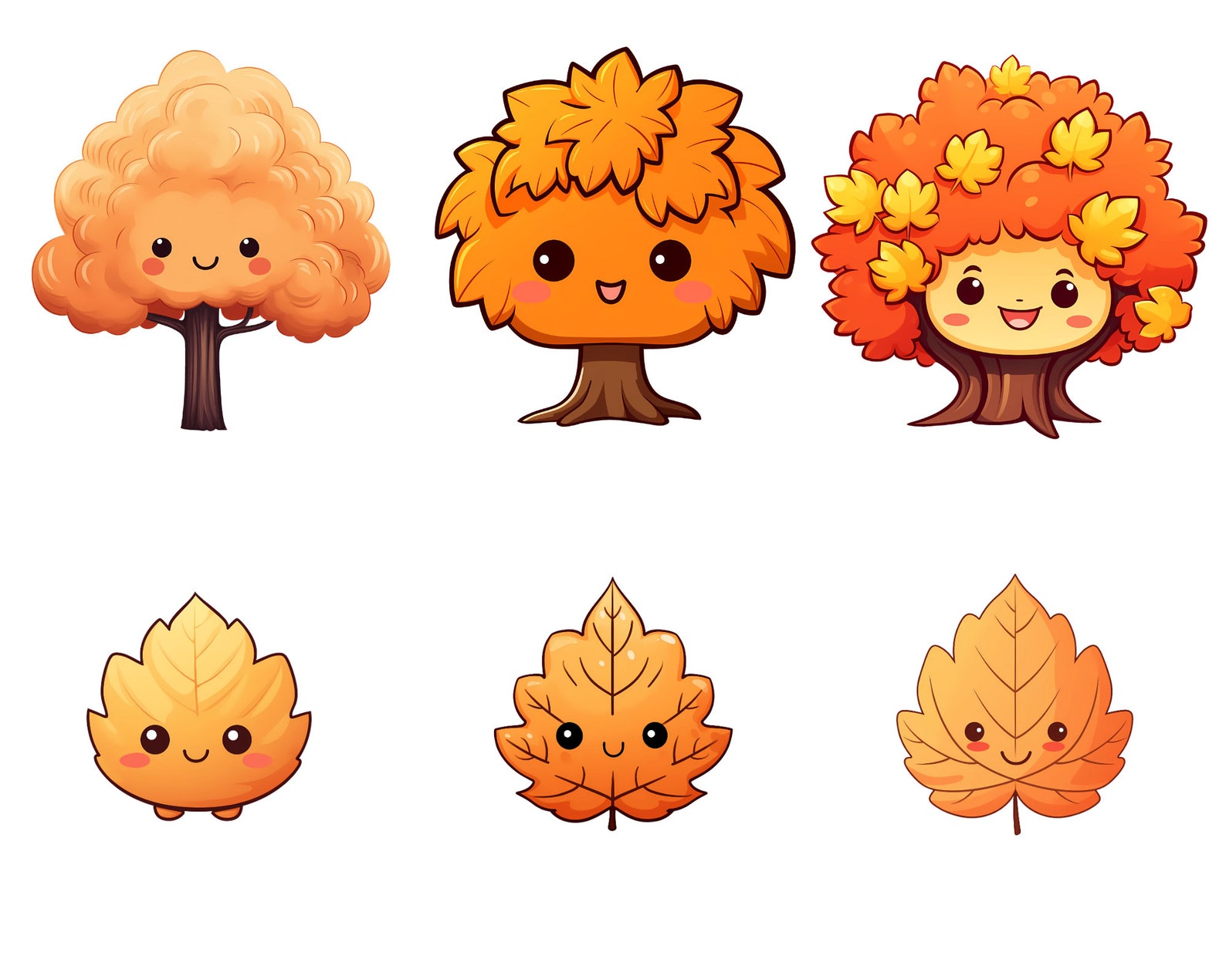 Kawaii Fall Clipart, PNG, Transparent Clipart, Commercial Use, Autumn ...
