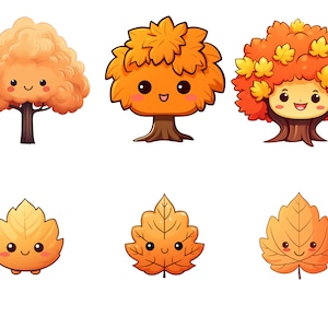 Kawaii Fall Clipart, PNG, Transparent Clipart, Commercial Use, Autumn ...